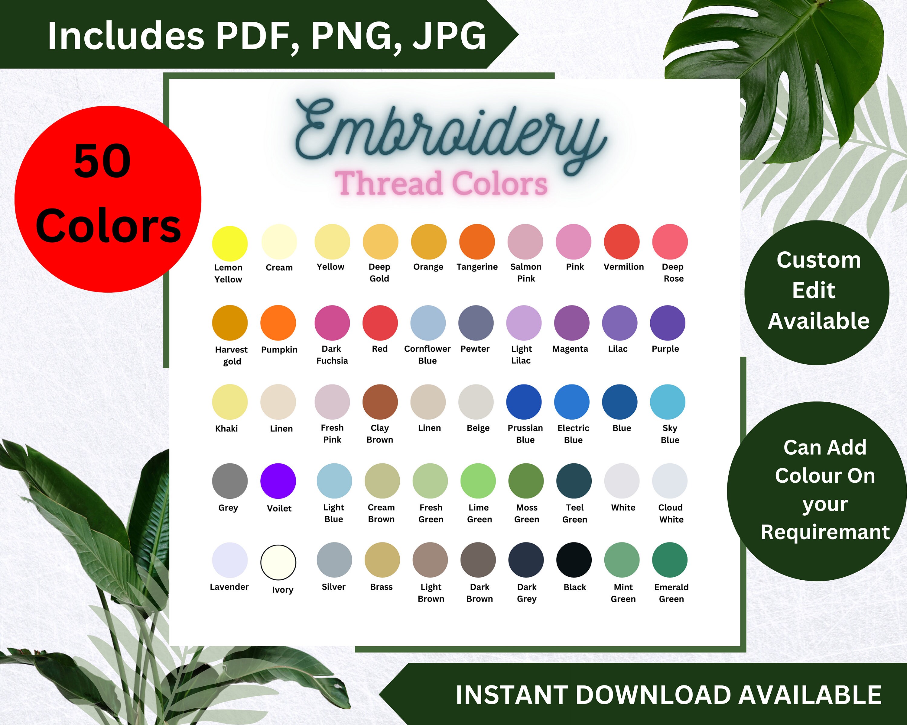 Embroidery Thread Color Chart, Simthread Color Chart, Simthread 63 ...
