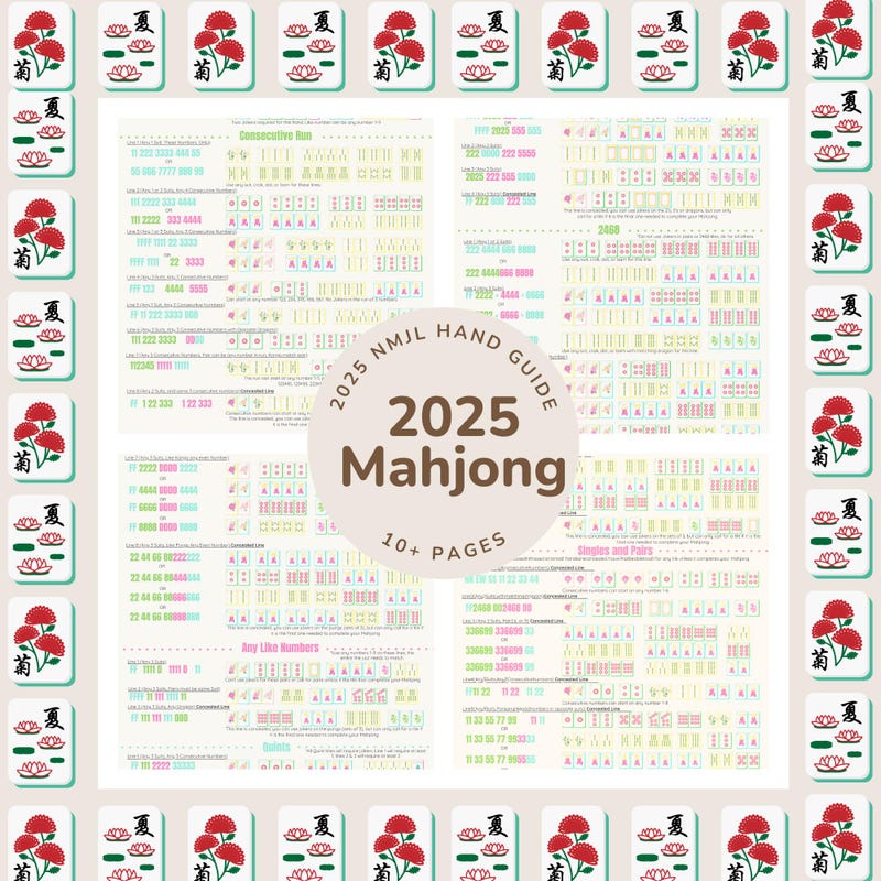 Printable 2025 Mahjong Cards - Etsy