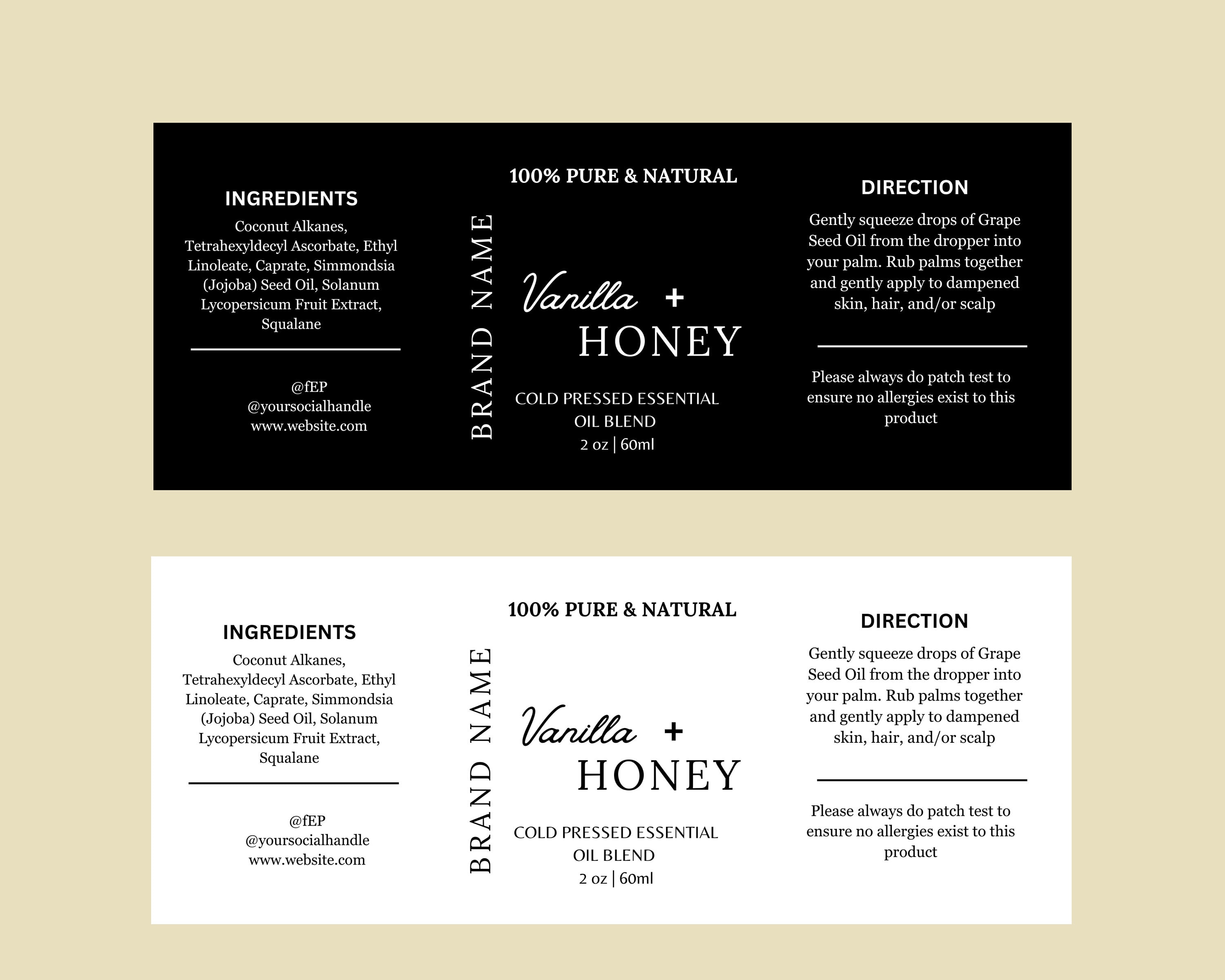 Editable Product Label, Custom Label Template, Stylish Dropper ...