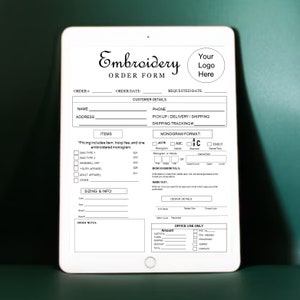 Editable Embroidery Order Form Template: Custom Design (PPTX, PDF, PNG ...