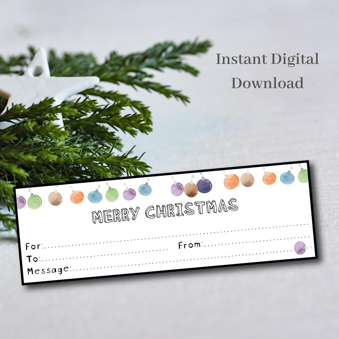 Christmas Gift Certificate Template, Set of Printable Holidays Gift ...