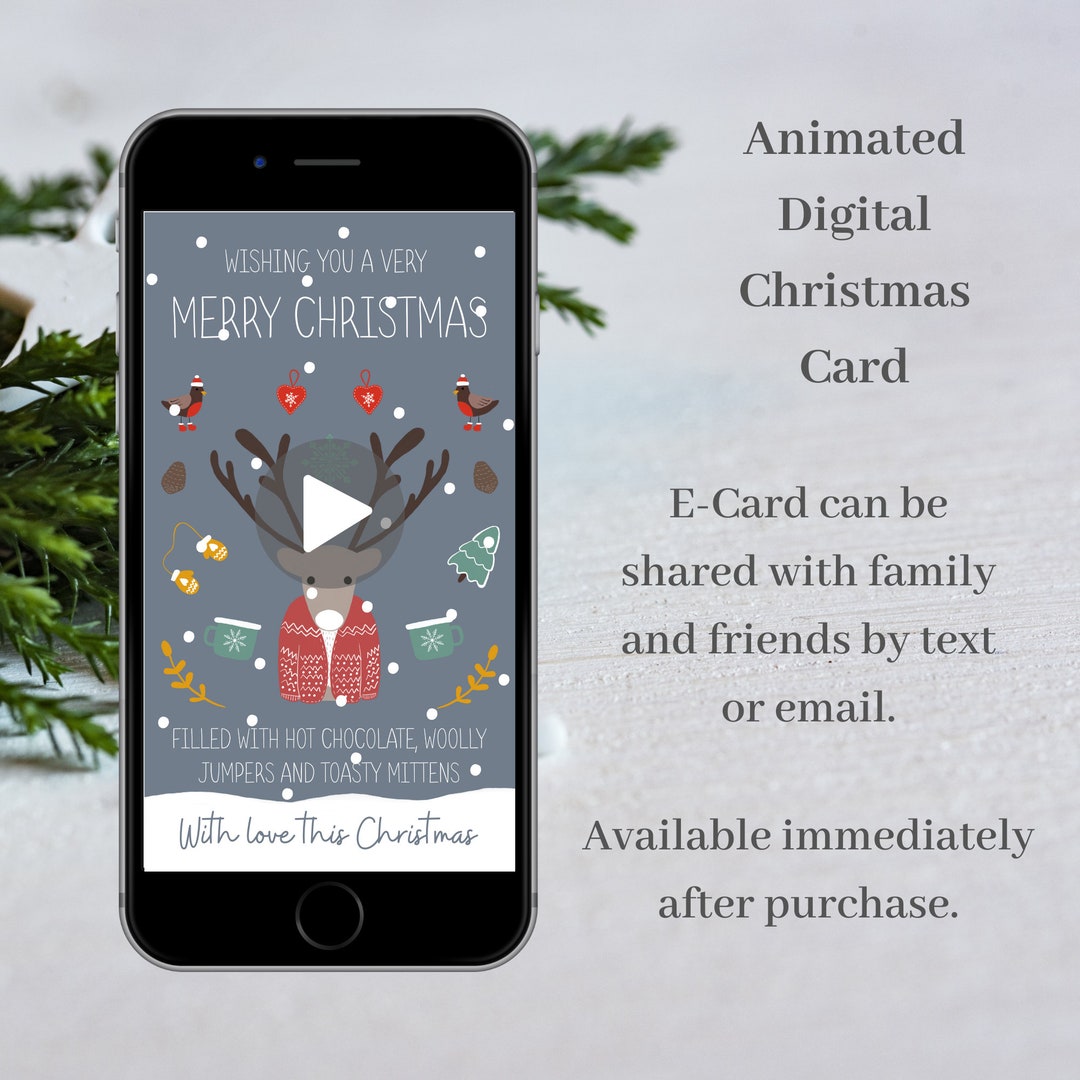Instant Downloadable Christmas Card, Christmas Video E Card, Animated ...