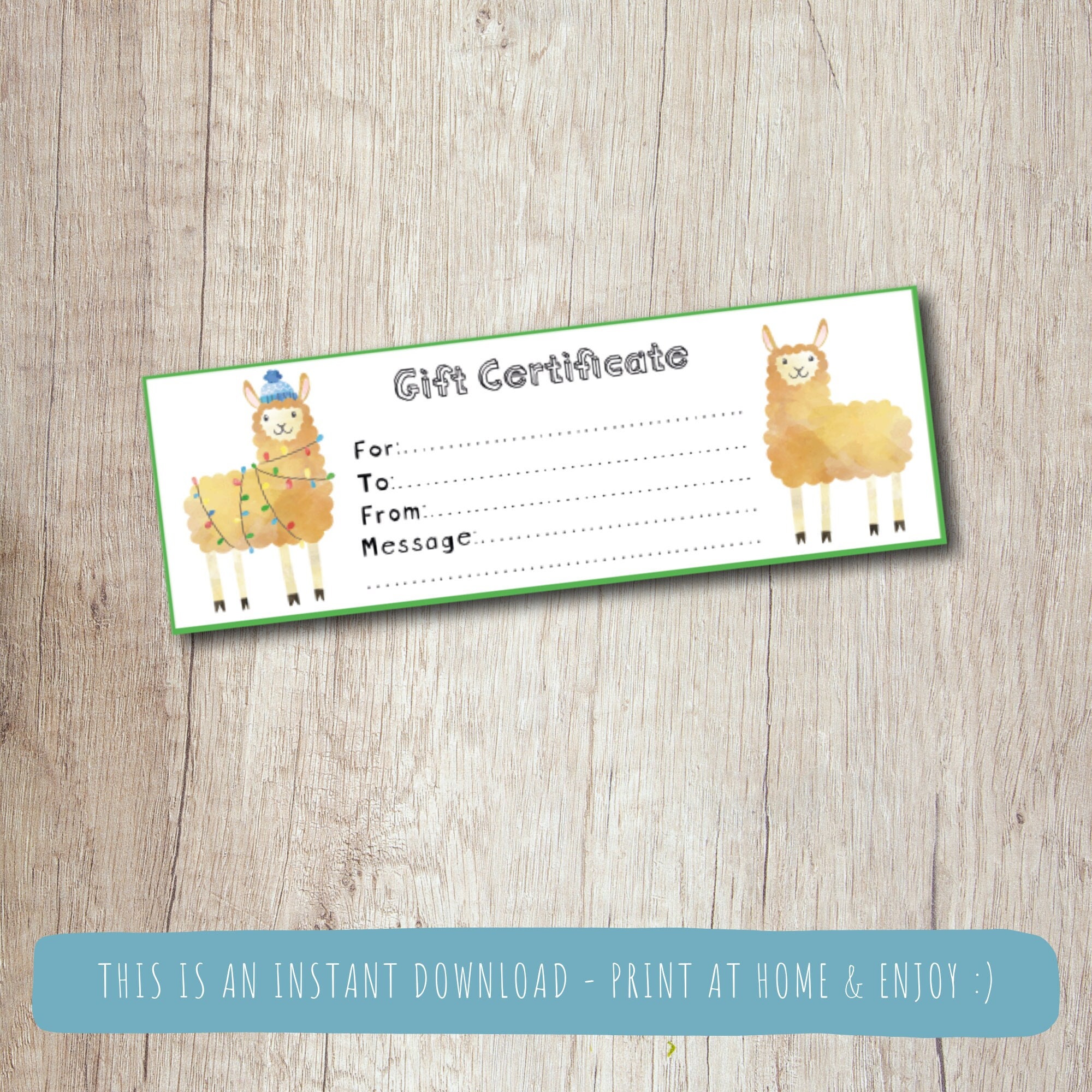 Printable Gift Certificate Template, Farm Experience Voucher, Digital ...