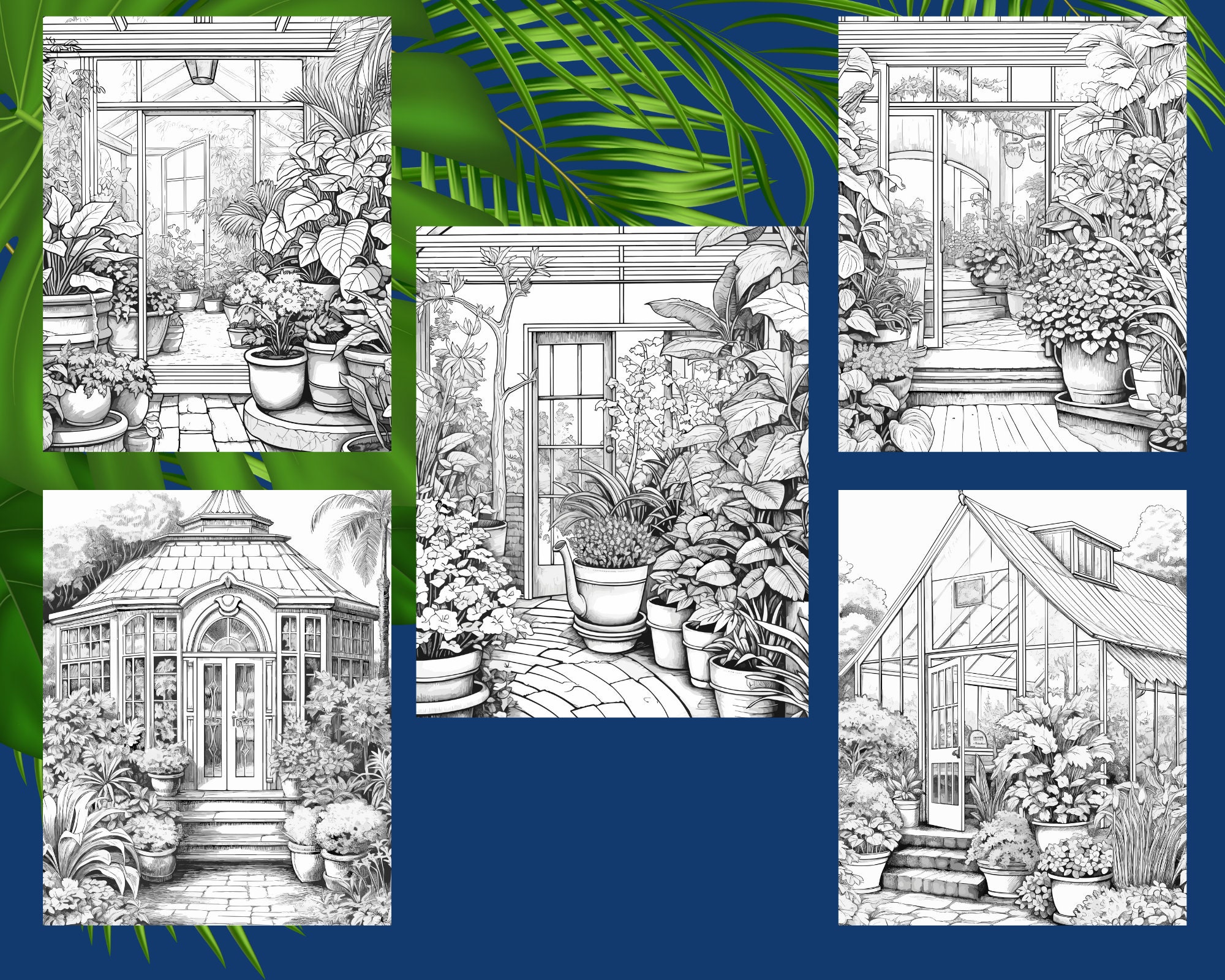 Beautiful Greenhouse Coloring Pages, Plants and Floral Coloring Book ...