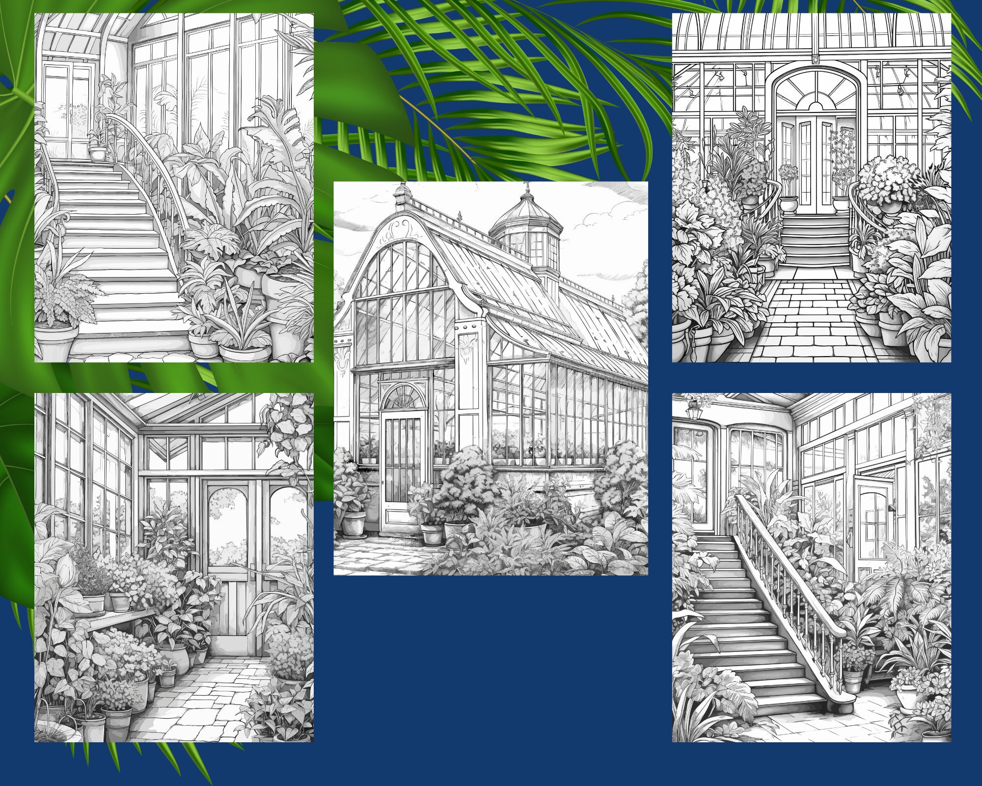 Beautiful Greenhouse Coloring Pages, Plants and Floral Coloring Book ...