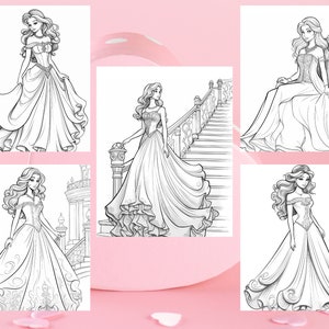 Charming Princesses Coloring Pages, Fairytale Princess Coloring Book ...