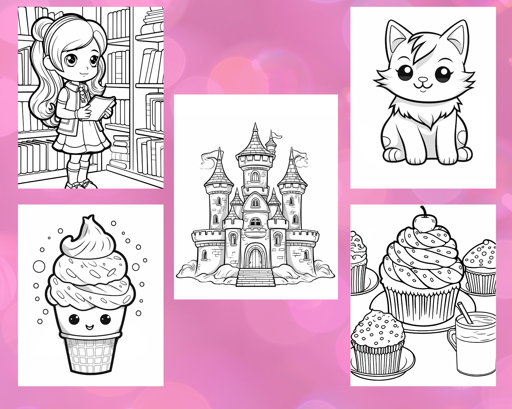 Cute Coloring Pages for Girls Cute Coloring Book for Kids - Etsy