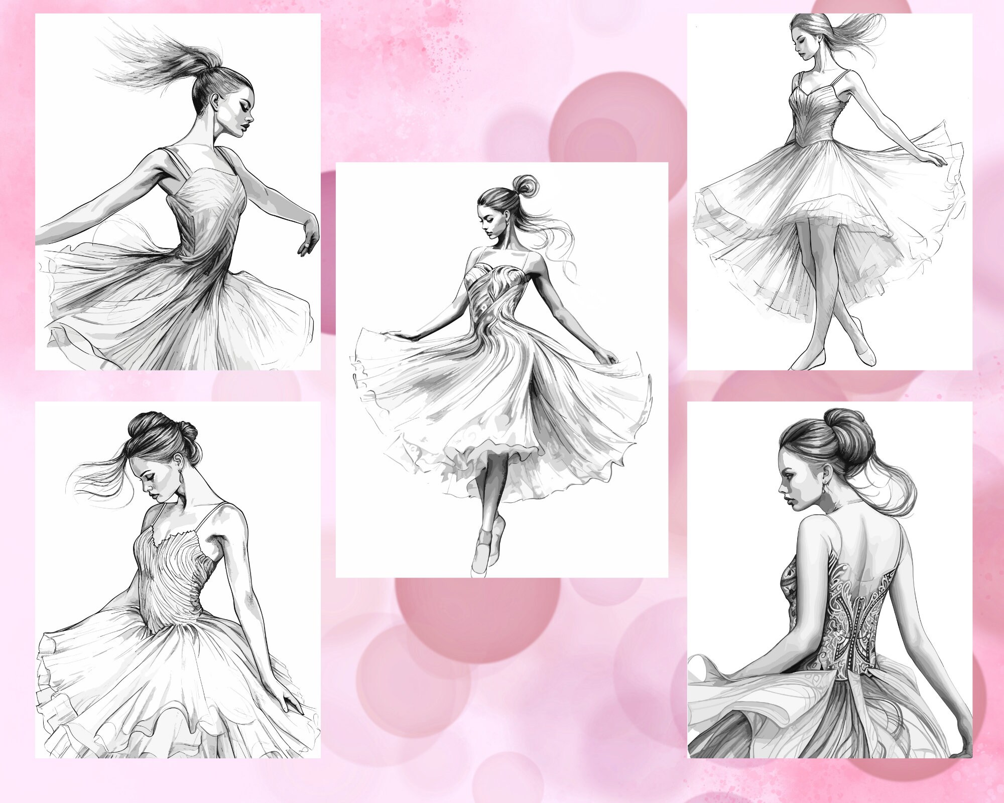 Graceful Ballerina Coloring Pages, Beautiful Ballerina Coloring Book ...