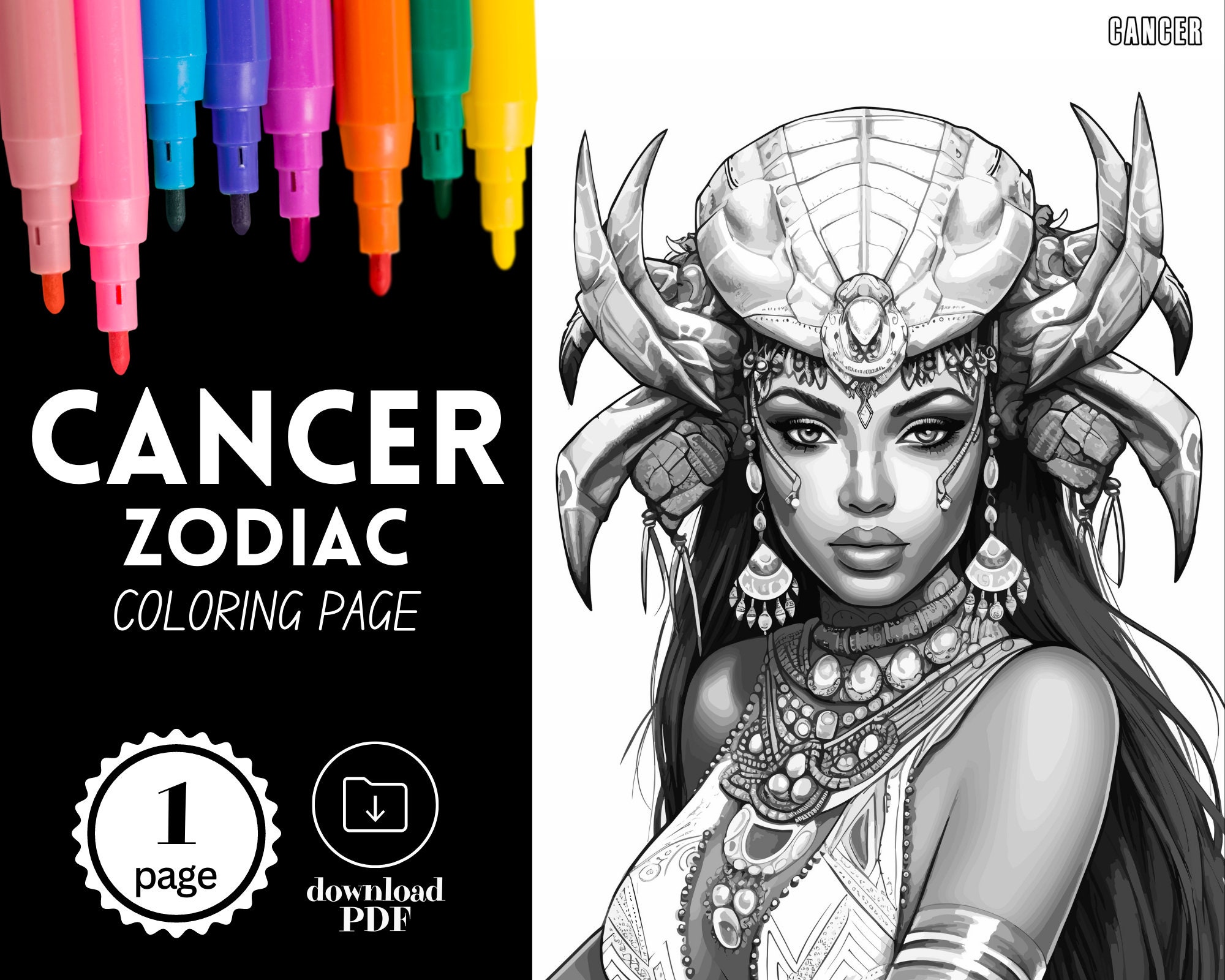 Zodiac Coloring Pages Cancer