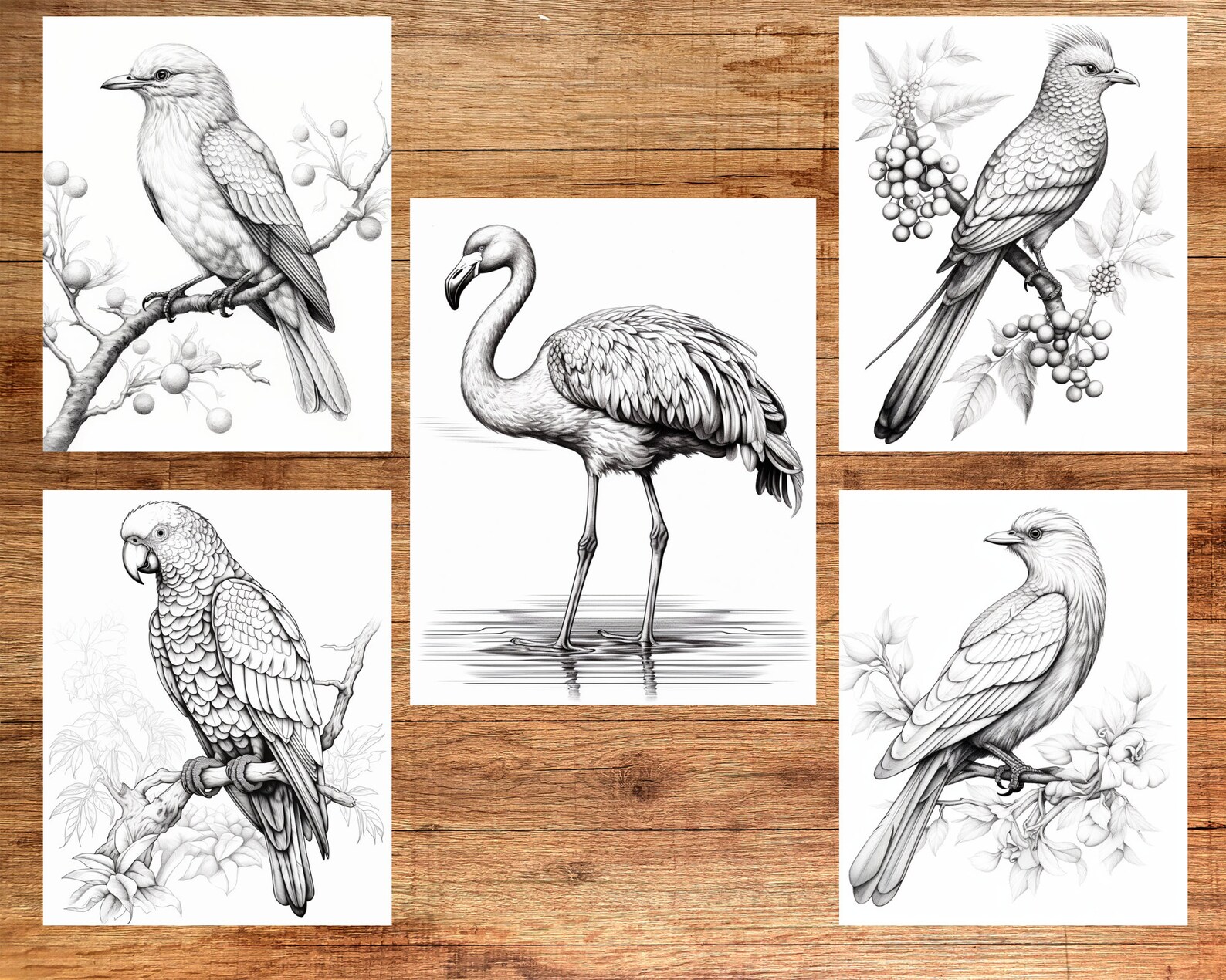 Realistic Birds Coloring Pages, Birds Coloring Book for Adults, Bird ...