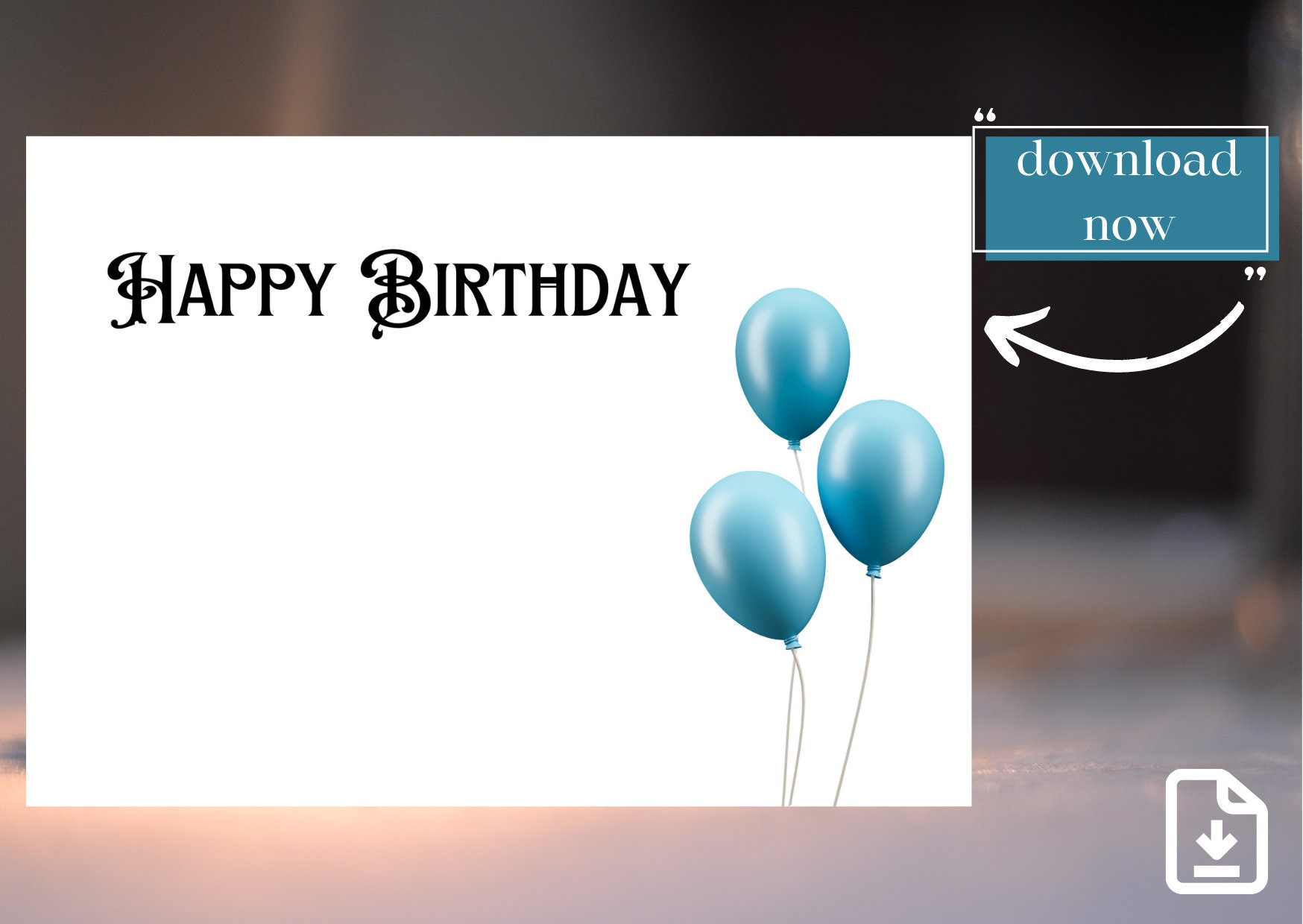 Printable Birthday Card Instant Download 7x5 Inch Cards for - Etsy