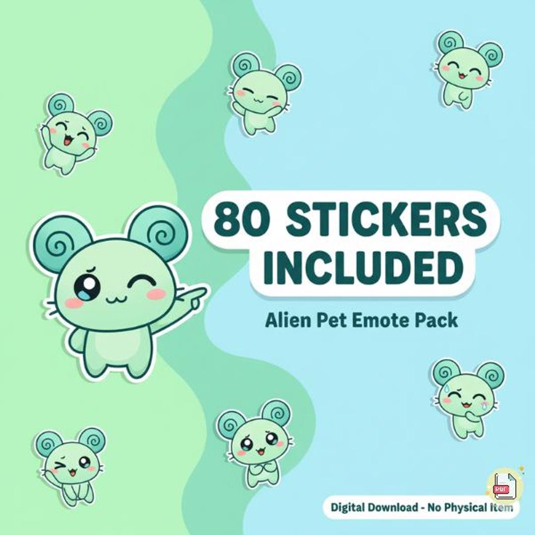 Cute Mouse Stickers Pack | Kawaii Animal Emoji Stickers | Digital ...