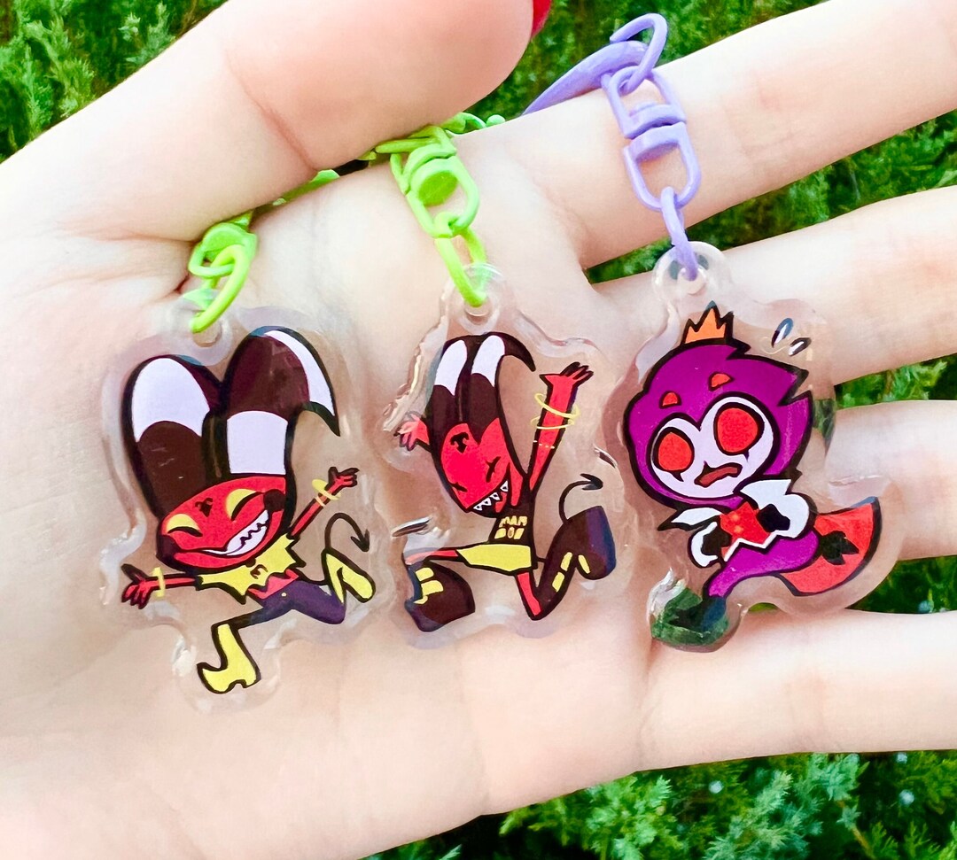Helluva Boss Blitzo, Fizzarolli, and Stolas Mini Gummy Acrylic Charms ...