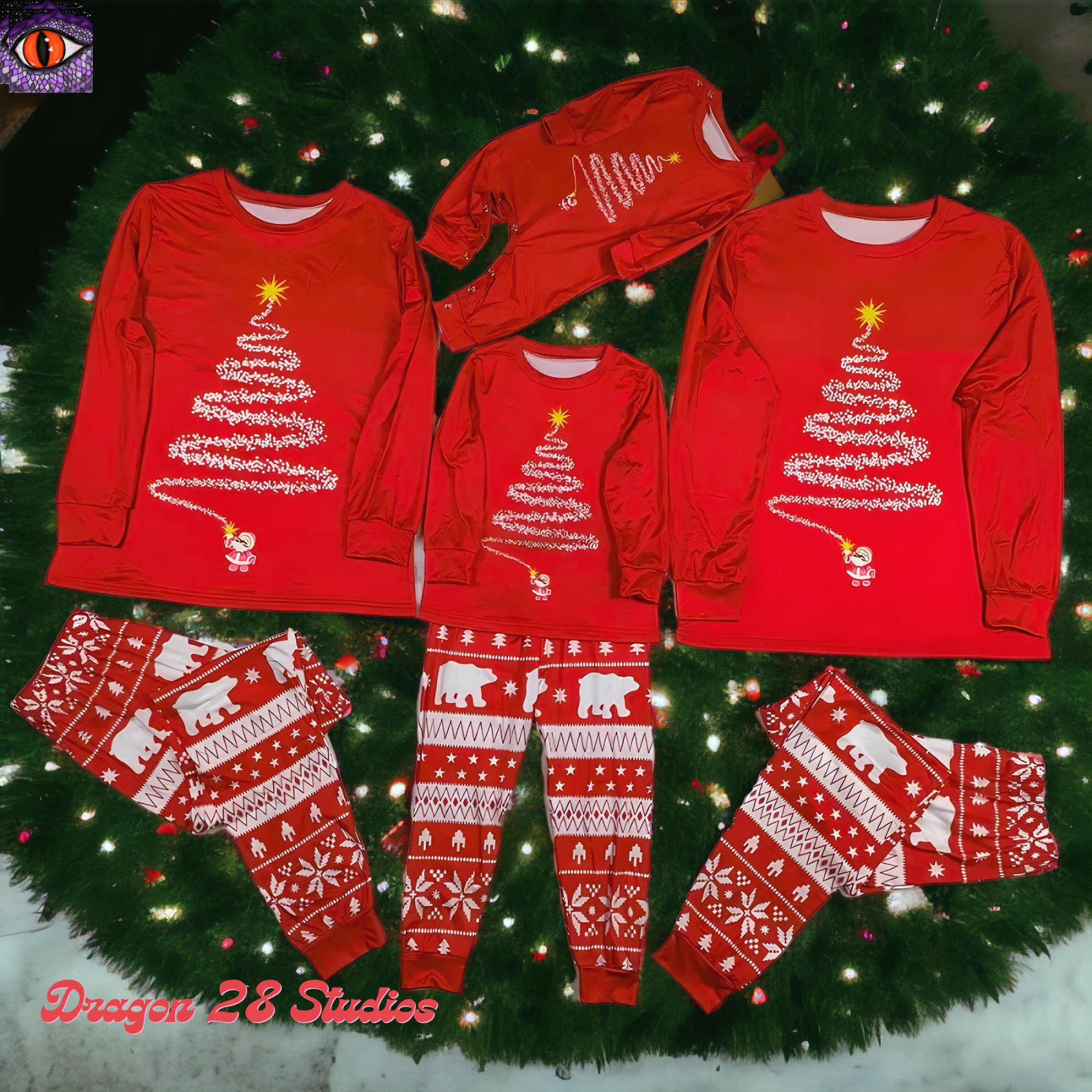 Family Set Pyjamas/Pajamas, Red Christmas Family Sets sold by ...