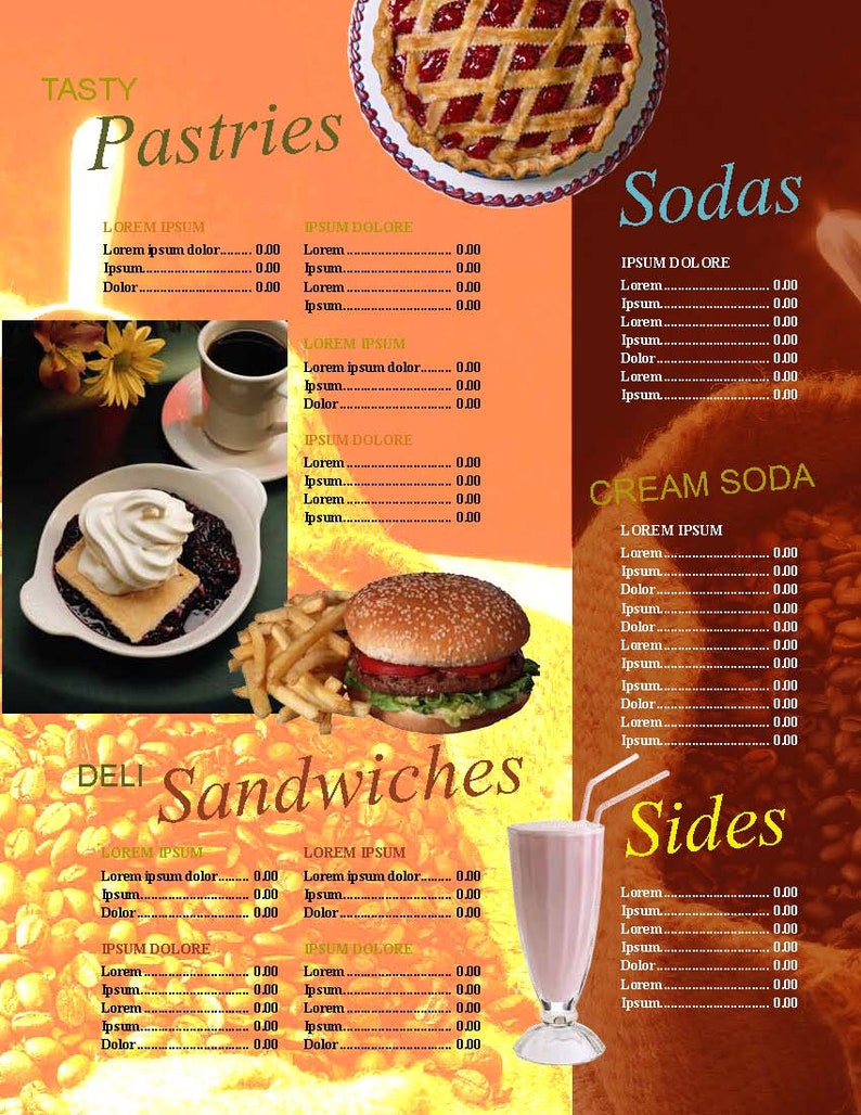 Editable Coffee Menu Template Printable Digital Design for - Etsy