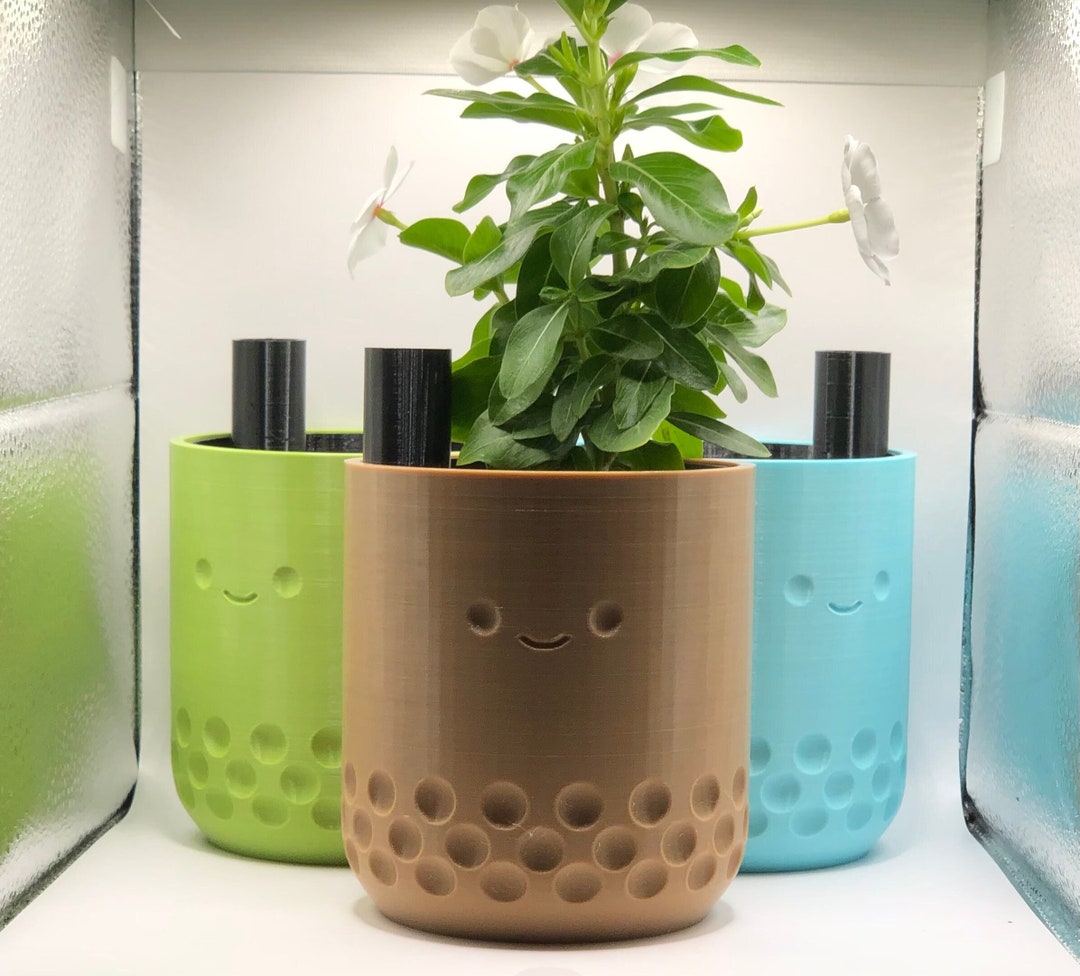 Boba Tea Flower Pot Self Watering - Etsy