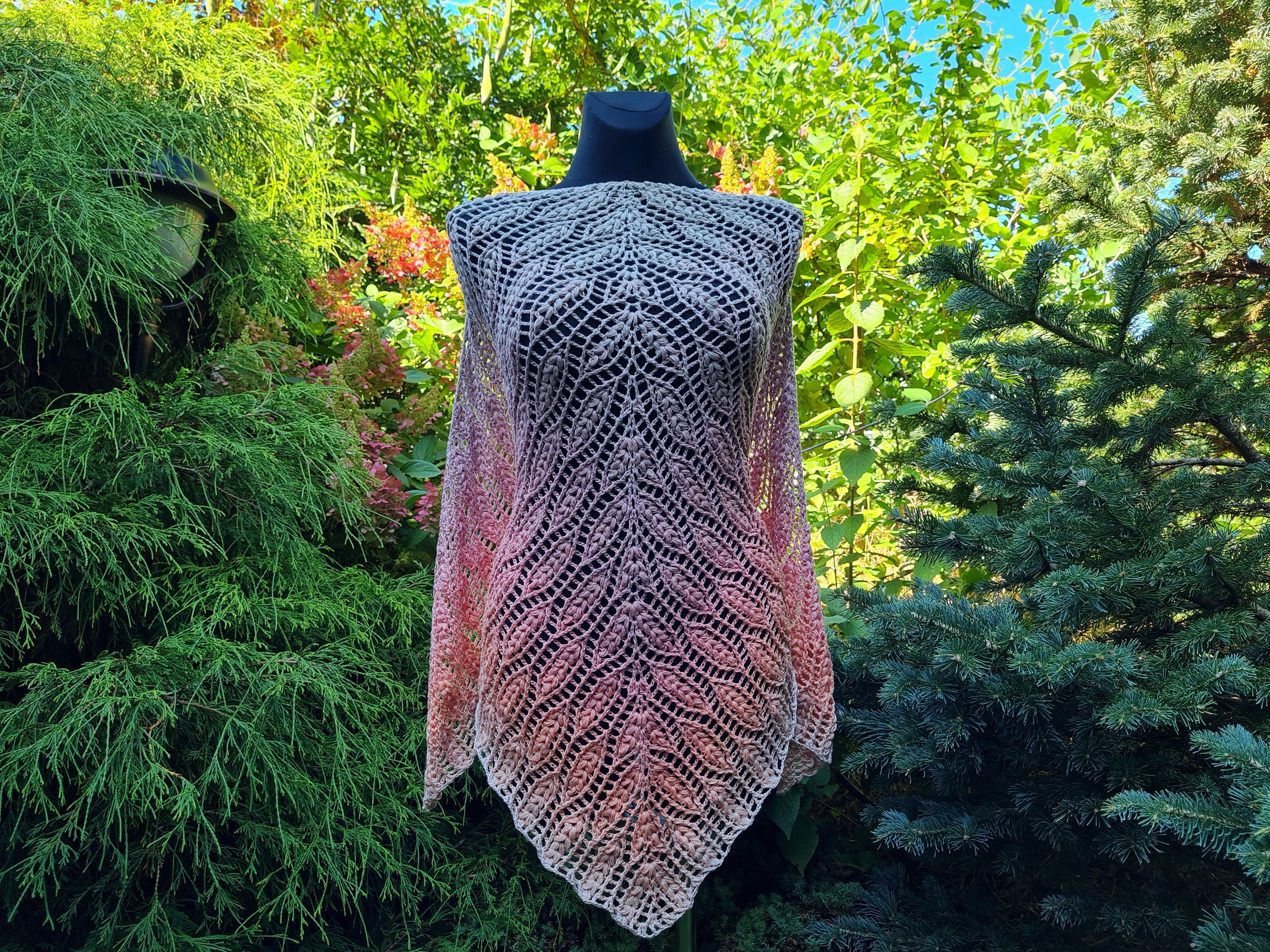 Wzór Kłosek, Crochet Pattern, Crochet Shawl, Triangle Shawl, Graphic ...