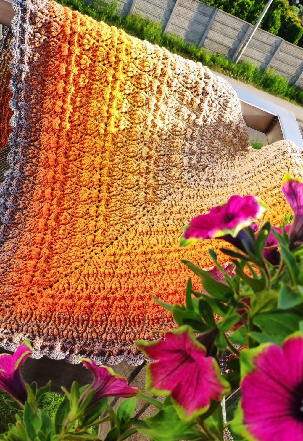 Almond Pattern, Crochet Shawl Pattern, Triangle Shawl, Graphic Chart ...