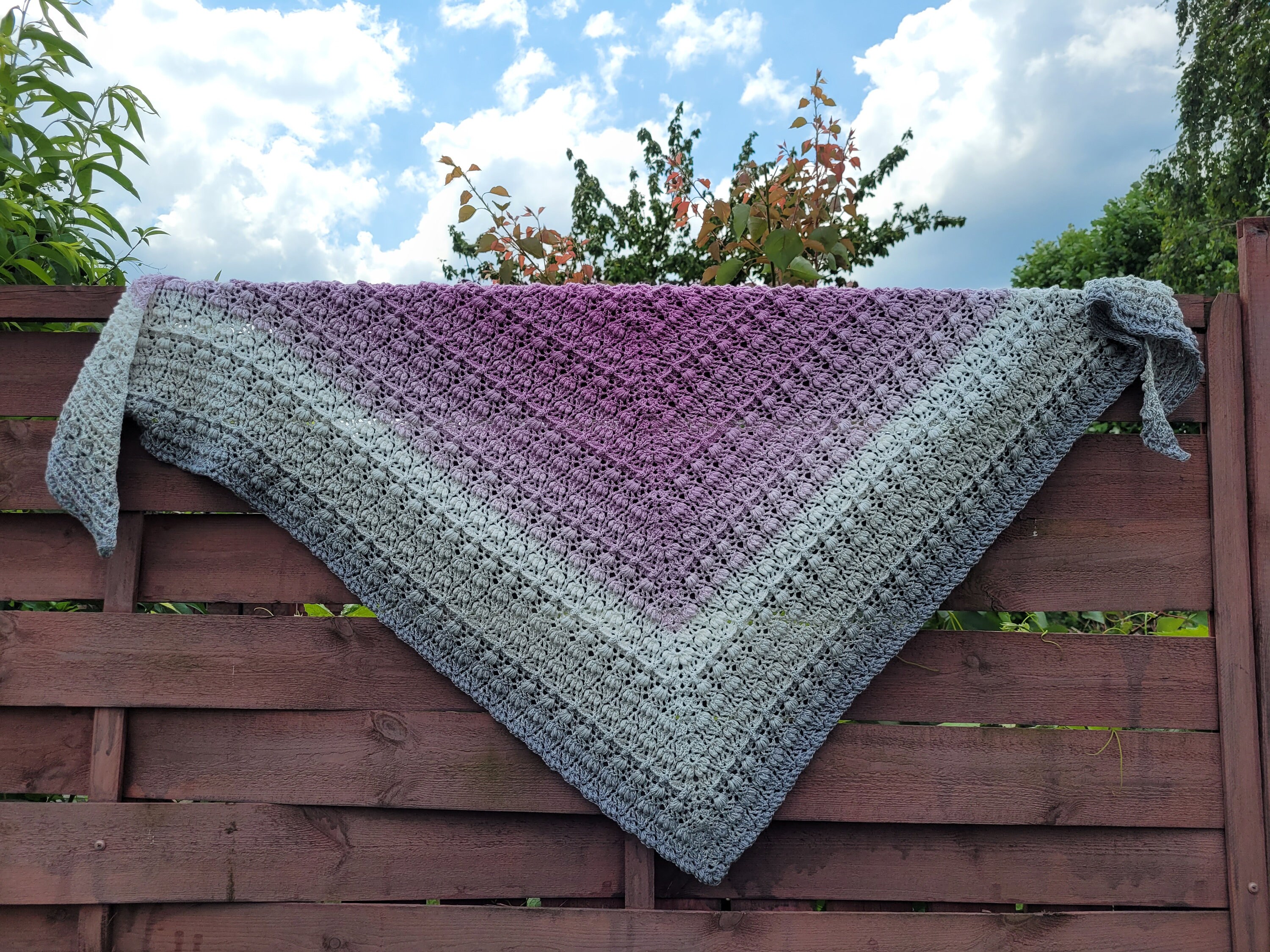Almond Pattern, Crochet Shawl Pattern, Triangle Shawl, Graphic Chart ...