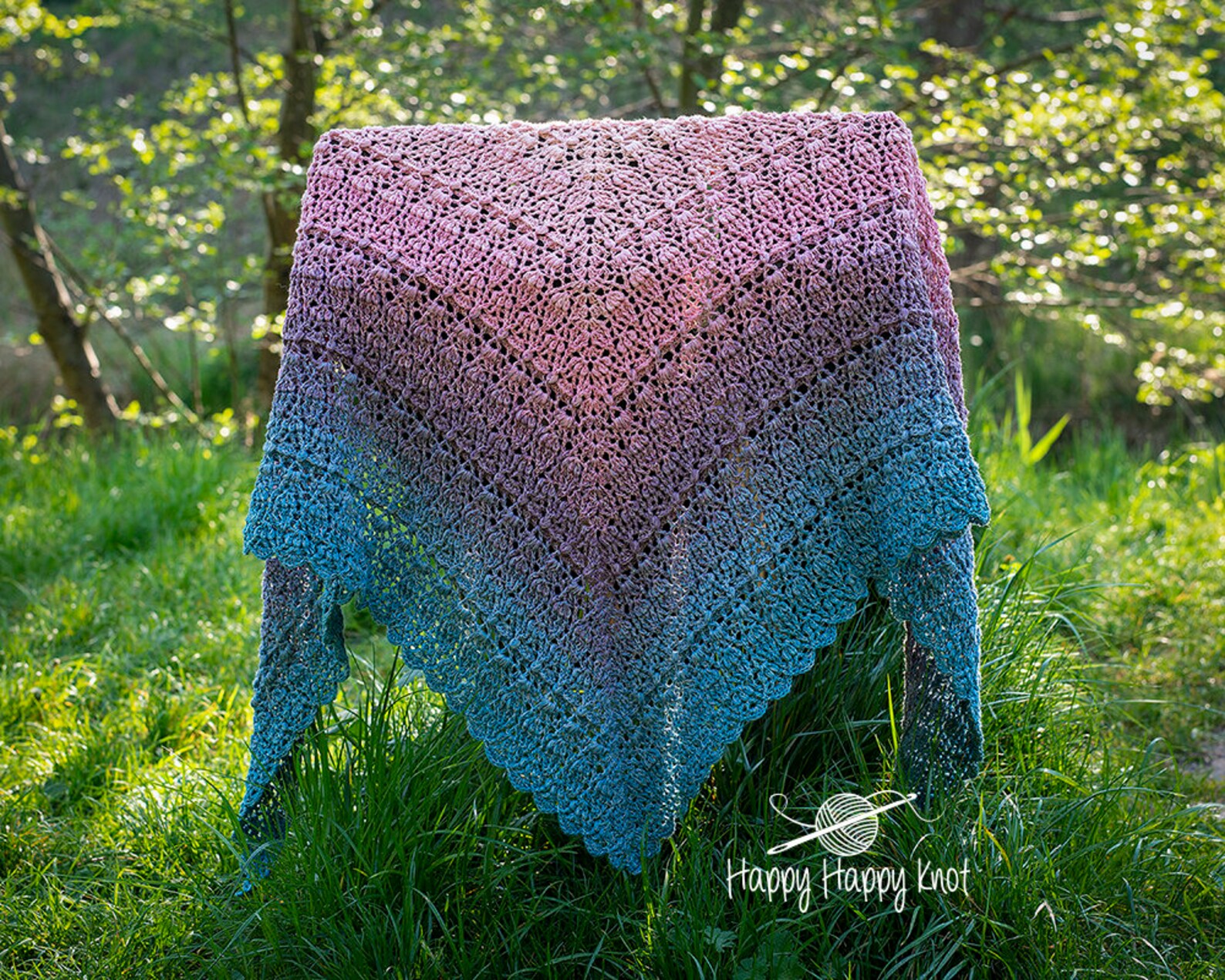 Almond Pattern, Crochet Shawl Pattern, Triangle Shawl, Graphic Chart ...