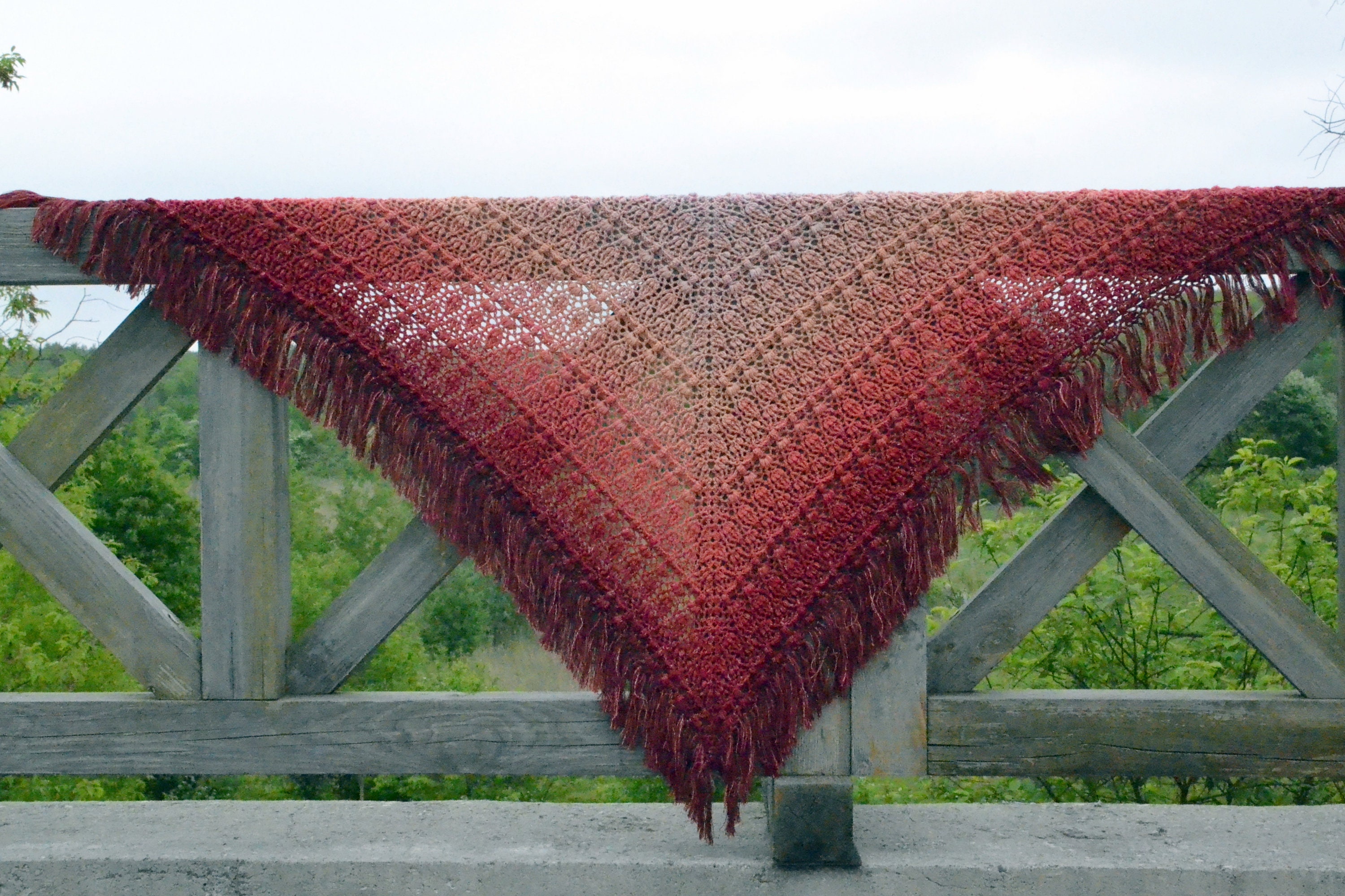 Almond Pattern, Crochet Shawl Pattern, Triangle Shawl, Graphic Chart ...