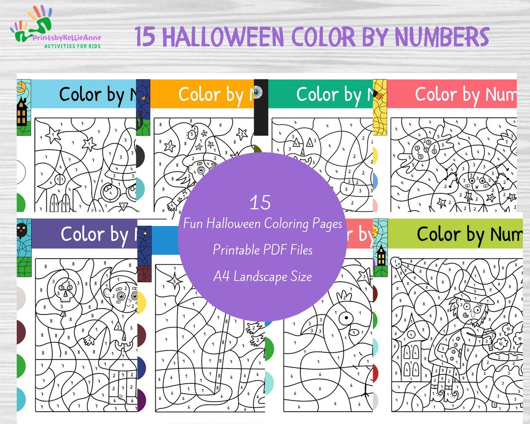 15 Halloween Color by Numbers Halloween Bundle Halloween - Etsy