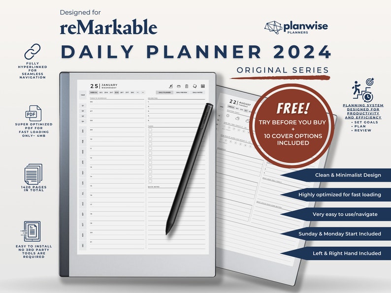 Remarkable 2 Daily Planner 2024 Original, Remarkable 2 Templates ... Remarkable 2 Daily Planner 2024 Original, Remarkable 2 Templates ...