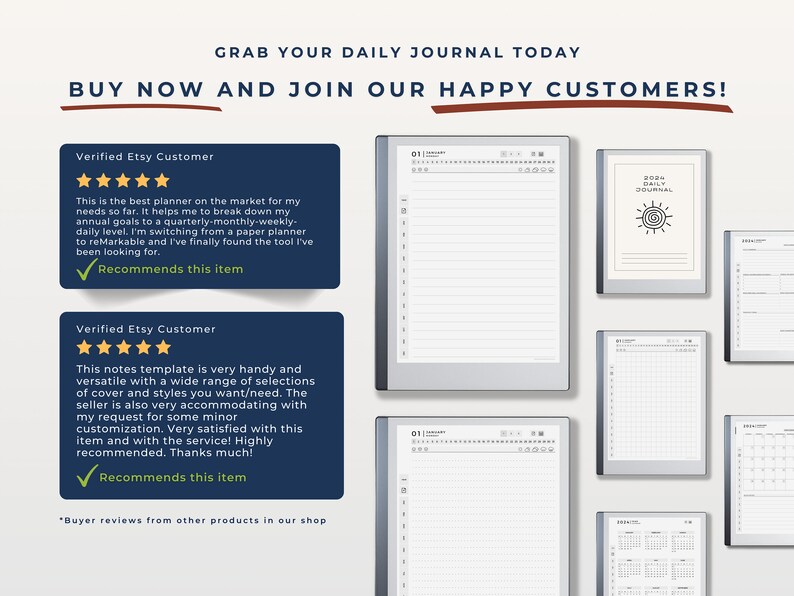 Daily Journal for Remarkable 2, Templates for Remarkable, Journal ...