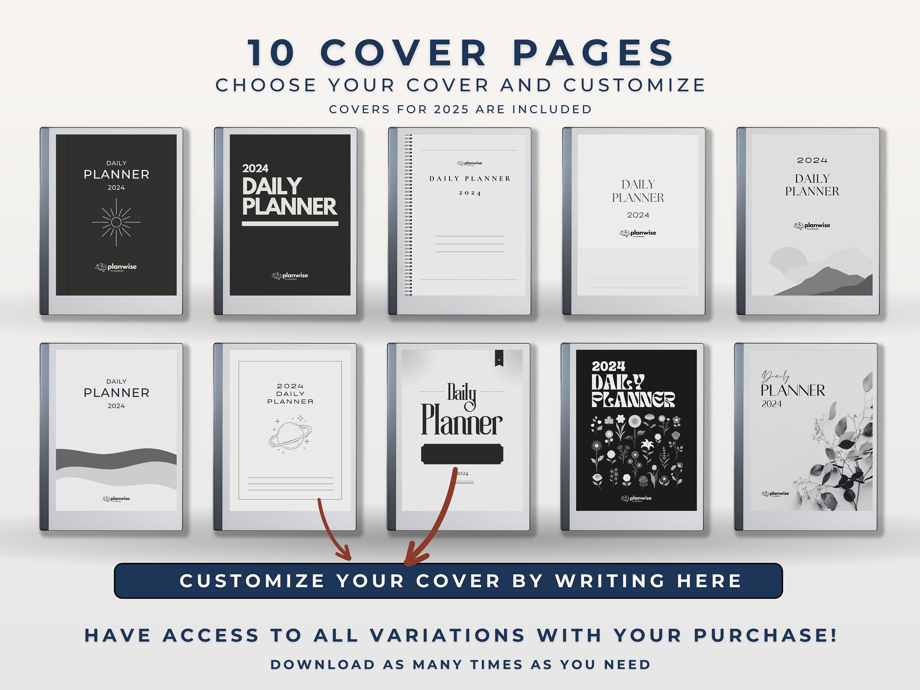 Daily Planner 2024 + 2025 for Remarkable 2, Templates for Remarkable ...