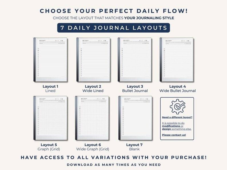Daily Journal for Remarkable 2, Templates for Remarkable, Journal ...