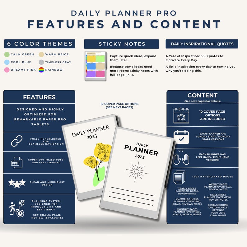 2025 Daily Planner Pro for Remarkable Paper Pro (PDF Template) - Etsy