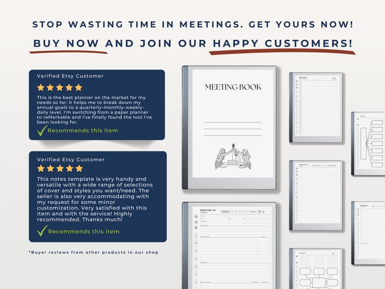 Remarkable 2 Meeting Template, Hyperlinked Meeting Notes (digital ...