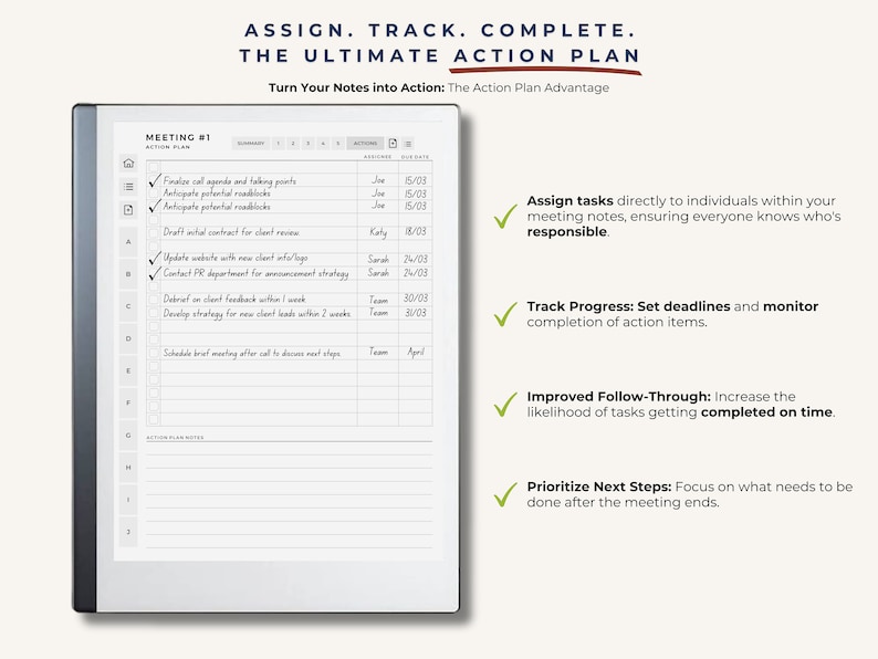 Meeting Template for Remarkable 2, Templates for Remarkable, Meeting ...