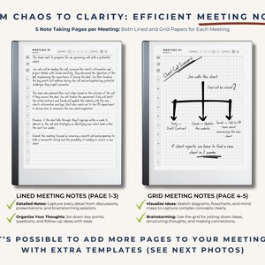 Remarkable 2 Meeting Template, Hyperlinked Meeting Notes (digital ...