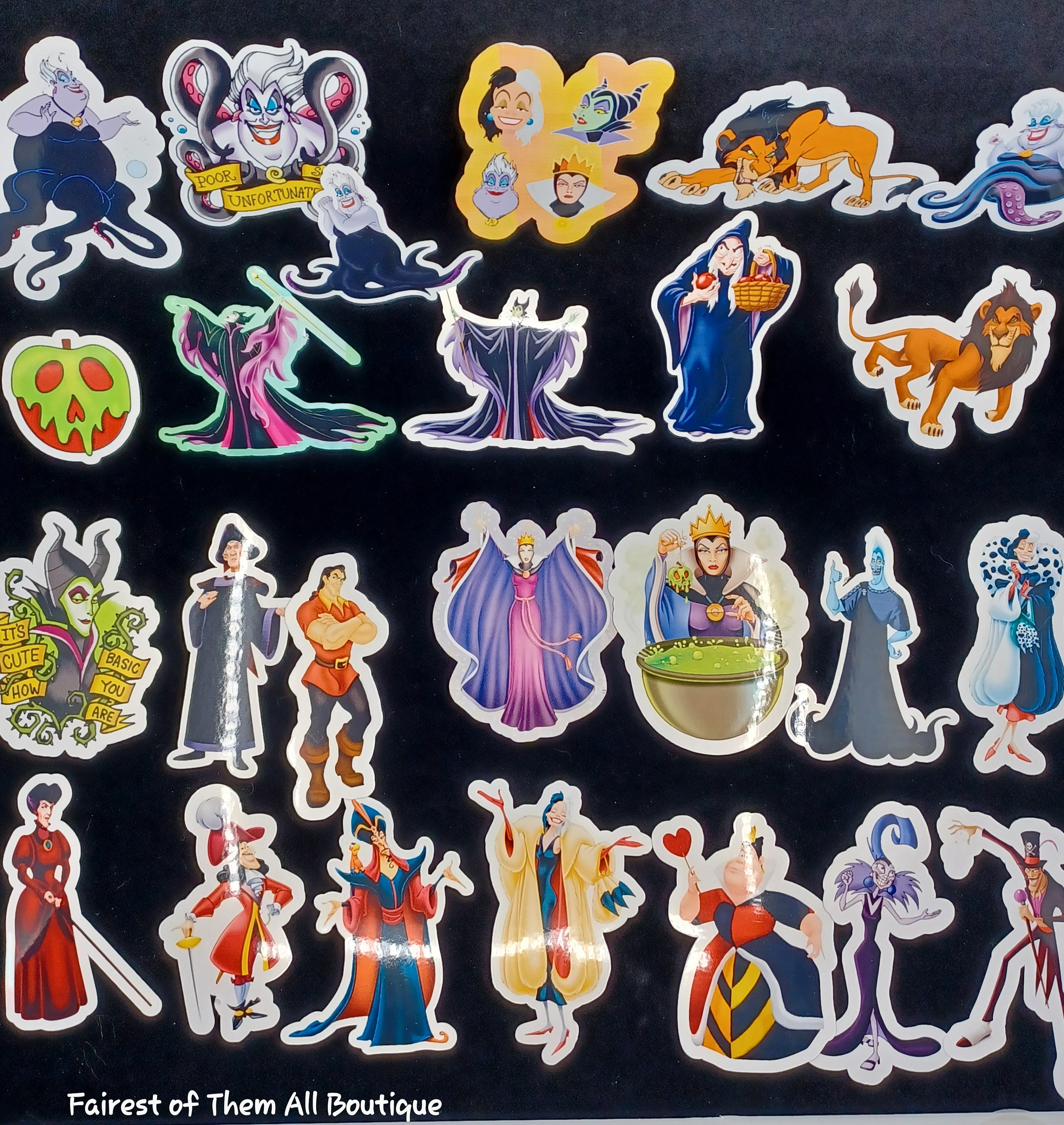 25-villians Stickers, Glossy, Water-resistant, Vinyl Stickers, Water ...