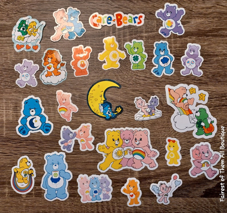 Care Bears Stickers: Glossy Water-resistant Vinyl Decals - 80s ...