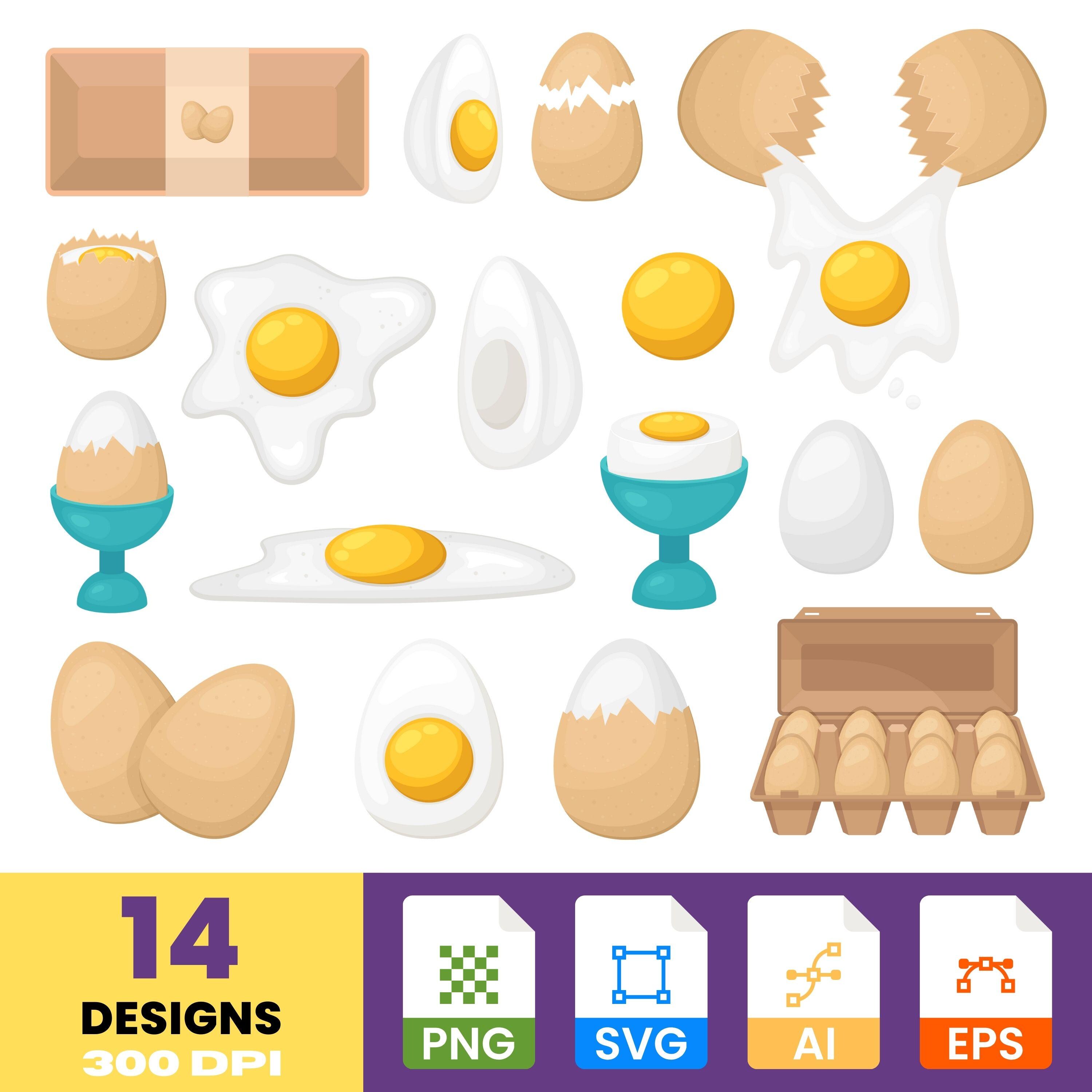 Chicken Egg Clipart | Cute Farm Stickers | Hand-drawn Chicken Art ...