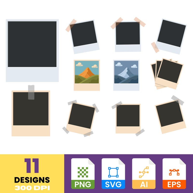 Polaroid Frame Clip Art Template - Etsy