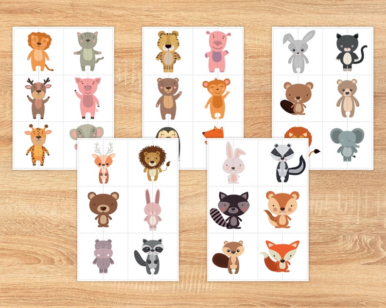Animals Matching Game for Kids, Toddler Animal Game, Safari Matching ...