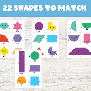 Shapes Matching Game for Kids Toddler Shapes Game Shape - Etsy
