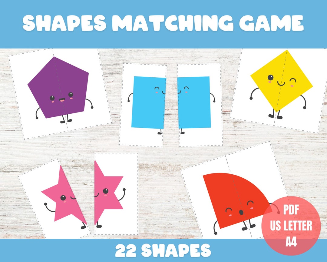 Shapes Matching Game for Kids Toddler Shapes Game Shape - Etsy