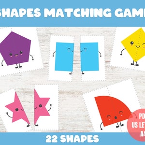 Shapes Matching Game for Kids Toddler Shapes Game Shape - Etsy