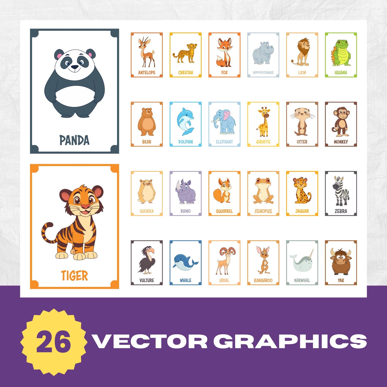 Animal Learning Cards | Educational Flashcards | Wildlife Recognition ...