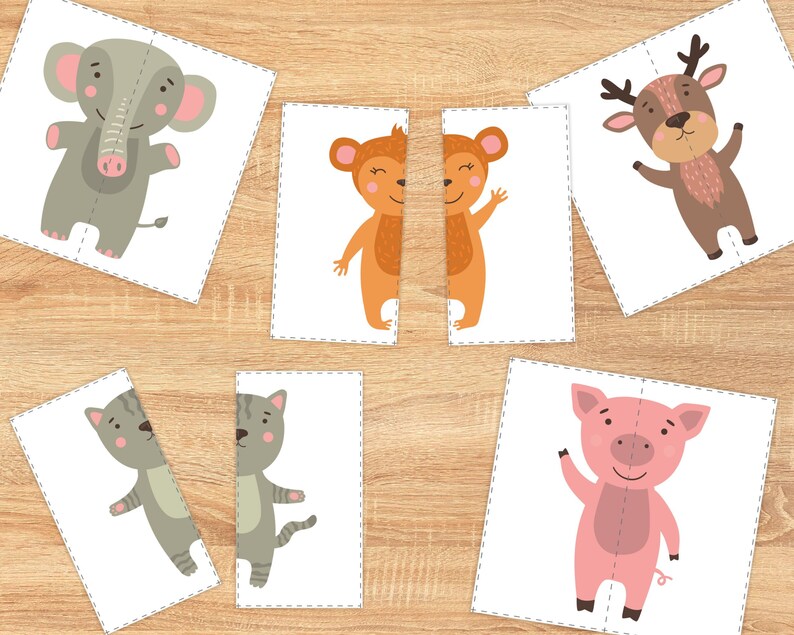 Animals Matching Game for Kids, Toddler Animal Game, Safari Matching ...