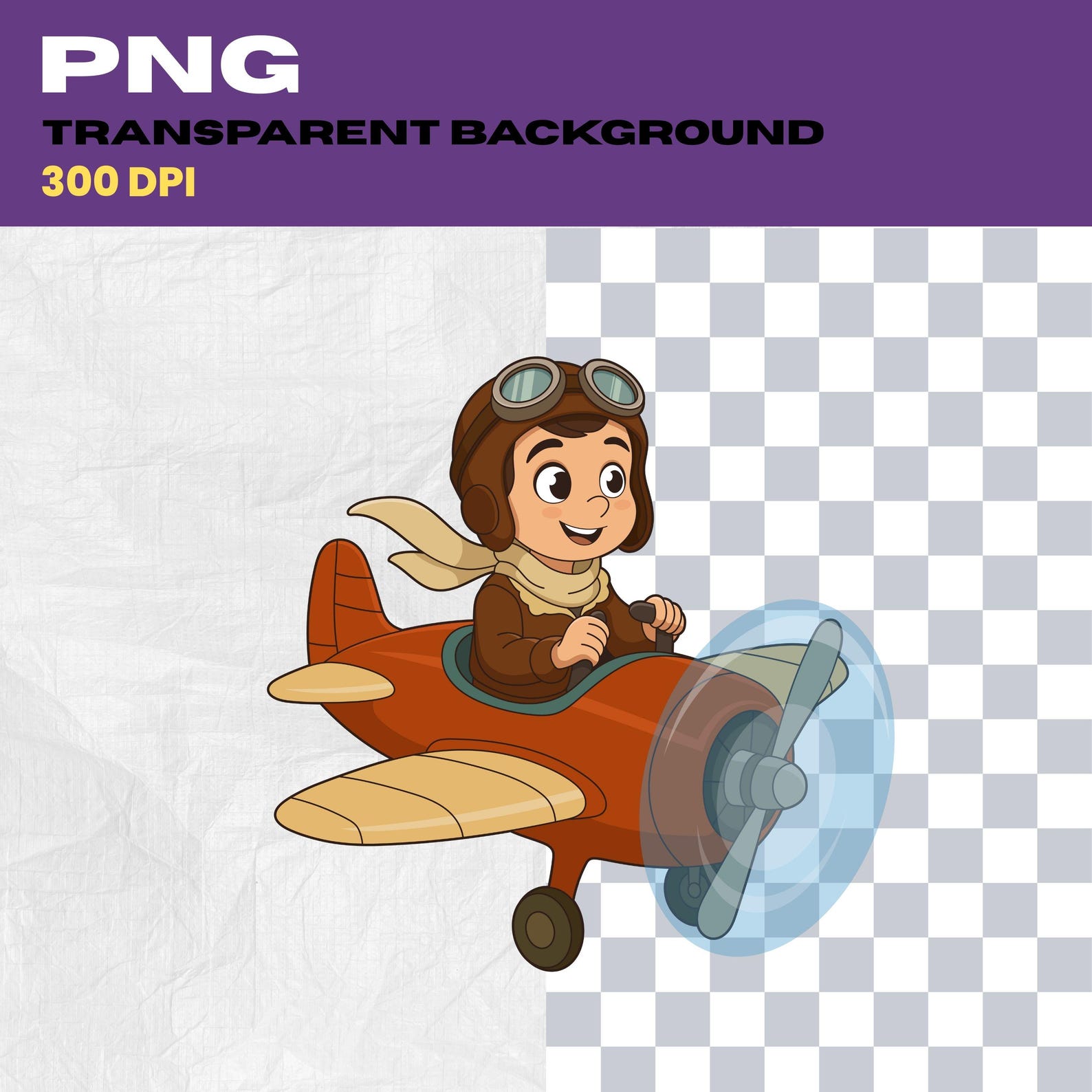 Aviator Boy Clipart | Flying Kid Stickers | Vintage Pilot Graphics ...