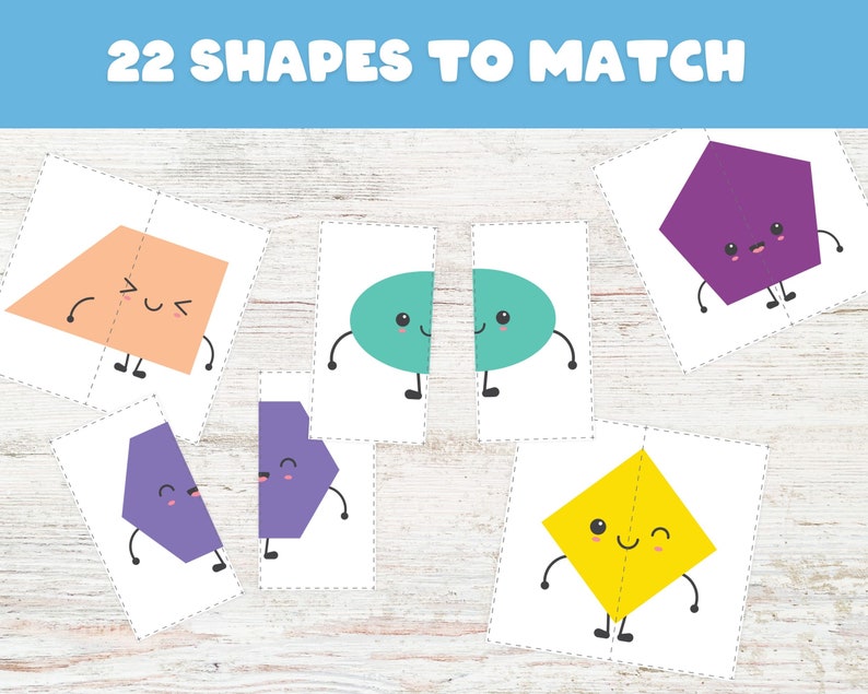 Shapes Matching Game for Kids Toddler Shapes Game Shape - Etsy