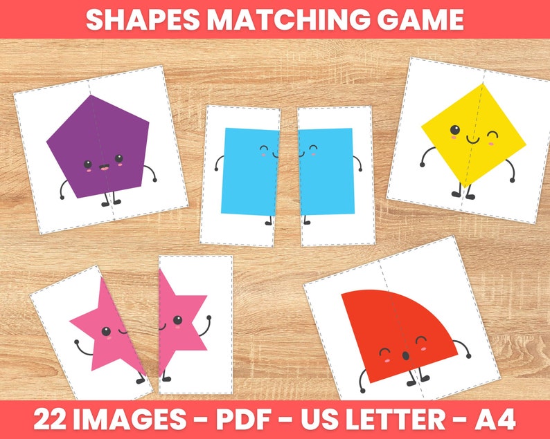 Shapes Matching Game for Kids, Toddler Shapes Game, Shape Matching ...