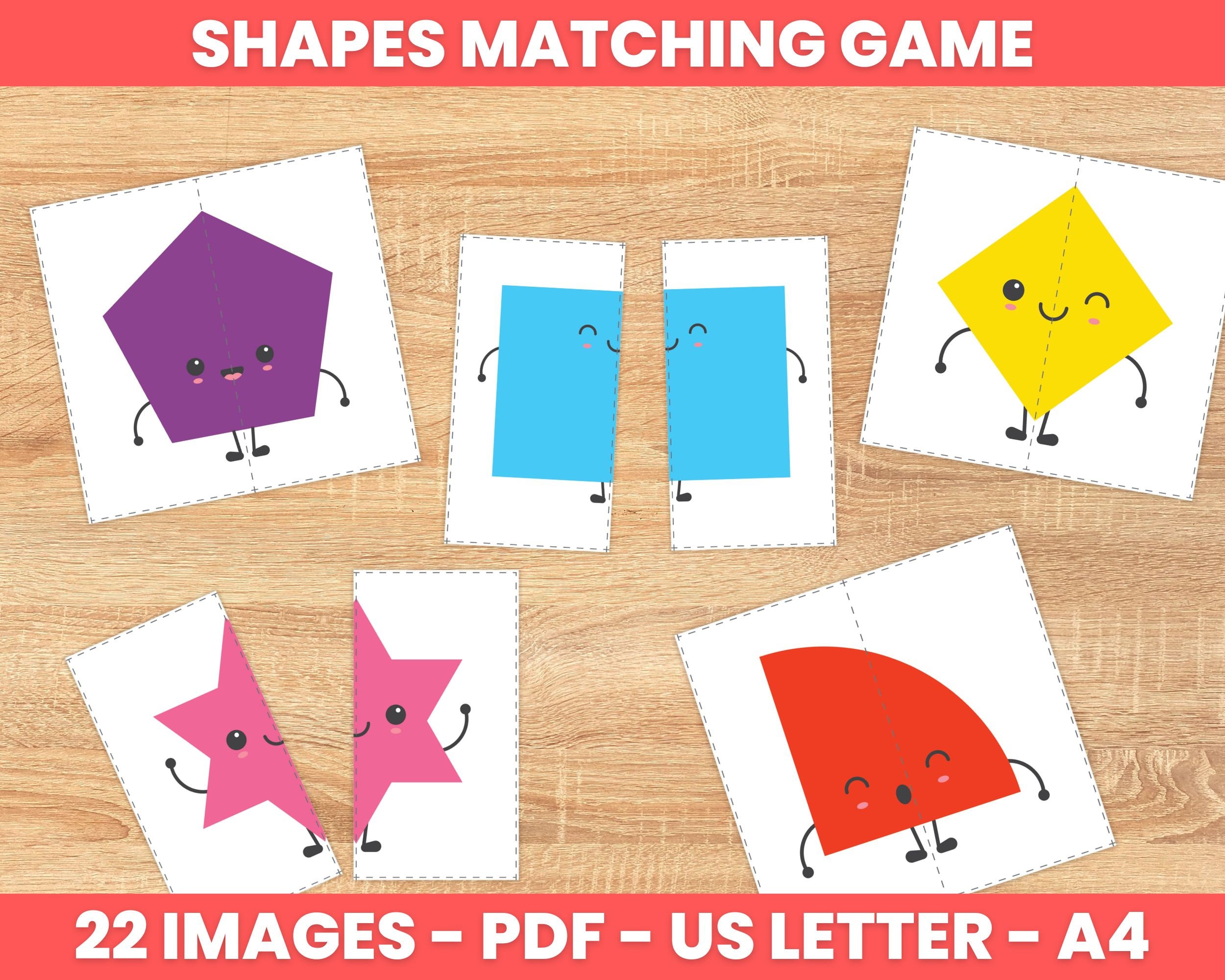 Shapes Matching Game for Kids, Toddler Shapes Game, Shape Matching ...