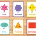 Shape Flashcards in English, 2D Shapes, Preschool, Kindergarten Cards ...