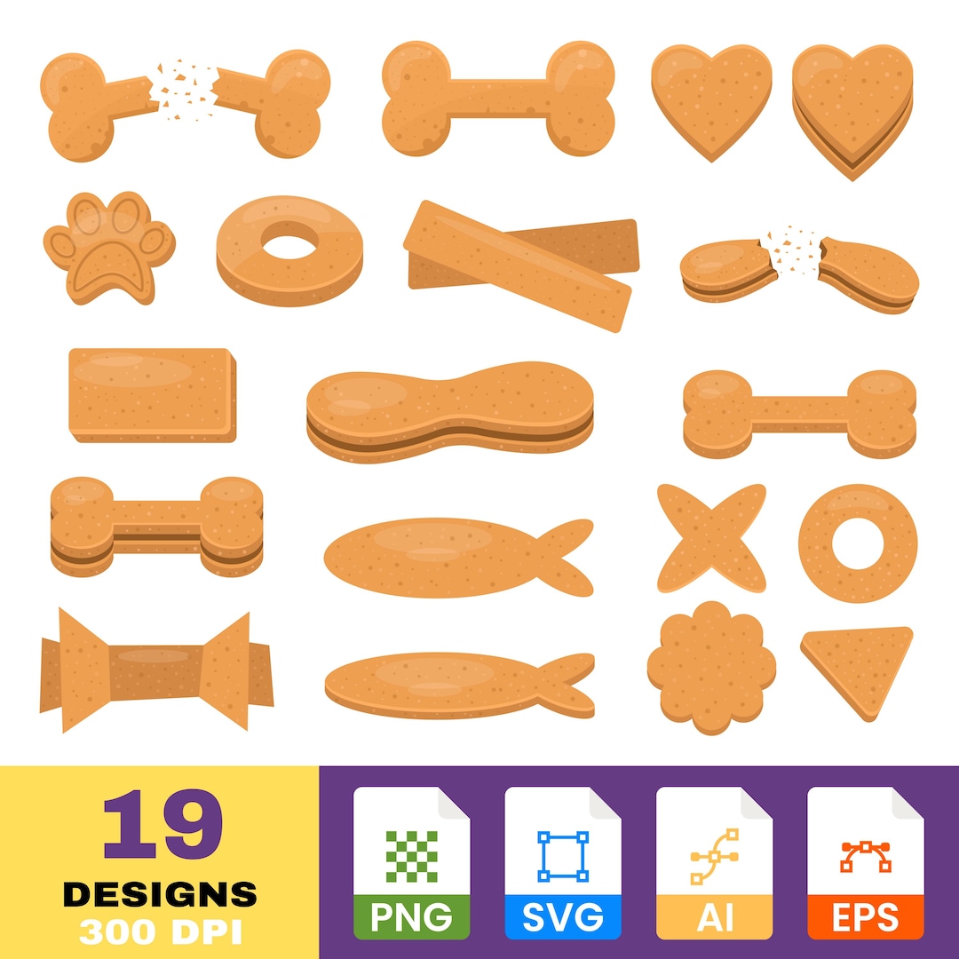 Dog Treat Clipart: Hand-drawn Puppy Snacks, PNG & SVG (digital Download ...